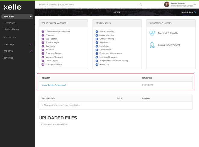 Helping Students Create Professional Resumes | Xello